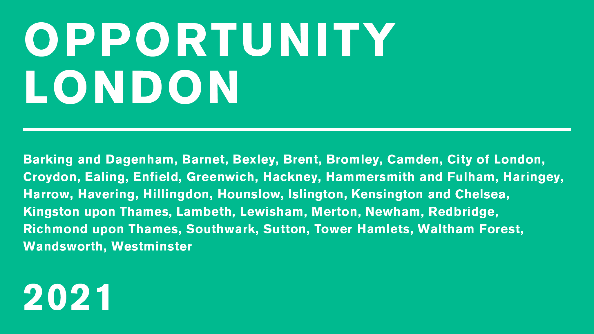 Opportunity London - New London Architecture